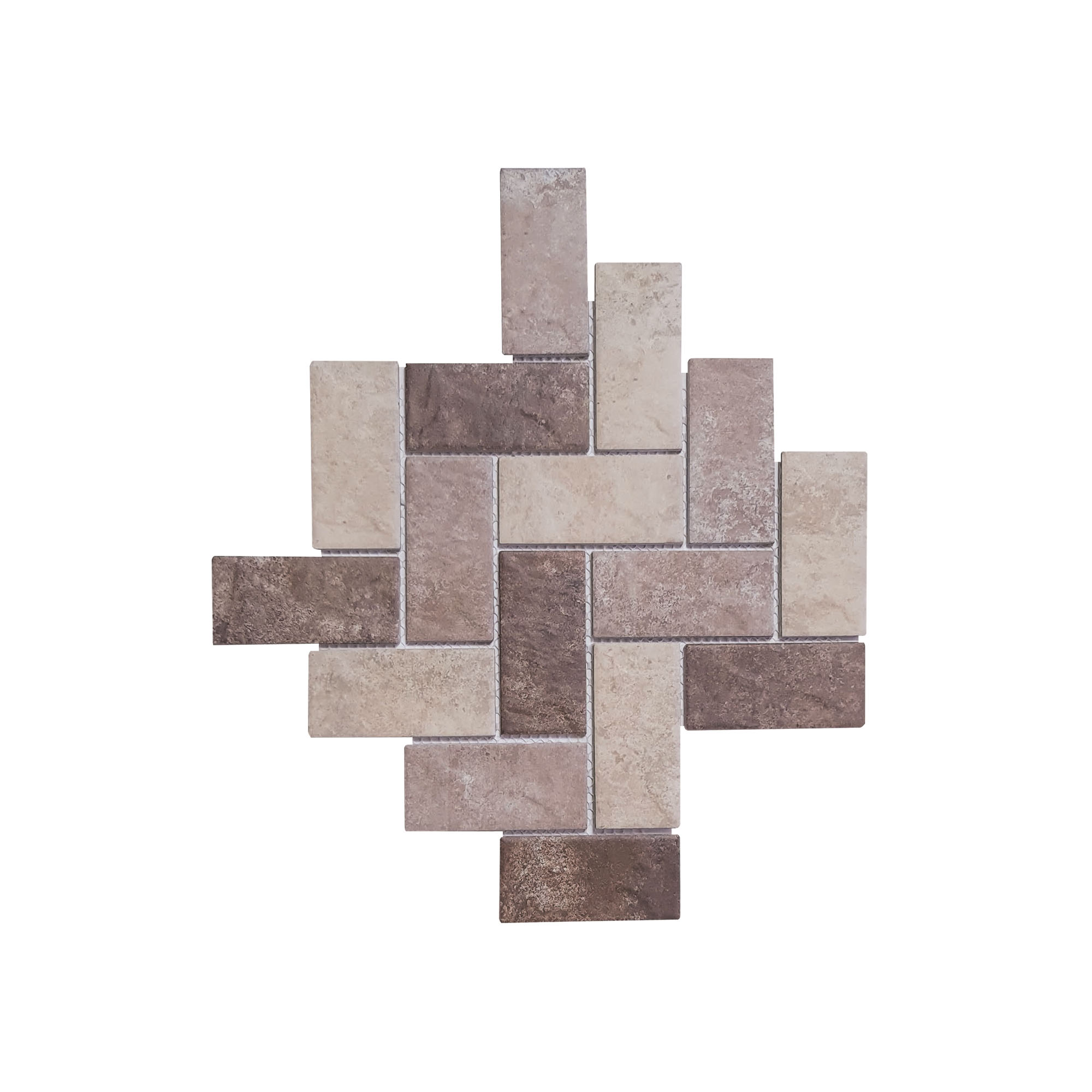 Fishbone Matt Beige Mix Porcelain Mosaic FT9522 - P&S Tiles